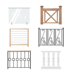 Curved wooden bridge with balustrade railing Vector Image