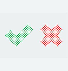 Check mark icons dots design Royalty Free Vector Image