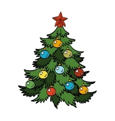 Decorated christmas tree Royalty Free Vector Image