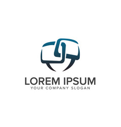 Network communication logo concept design template