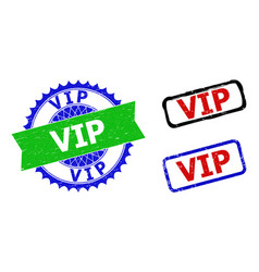 Vip rosette and rectangle bicolor stamp seals with