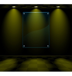 Black room with glass placeholder Royalty Free Vector Image