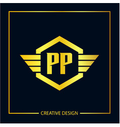 Initial letter pp logo template design Royalty Free Vector