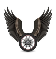 Monochrome pattern with wheel wings and pistons Vector Image