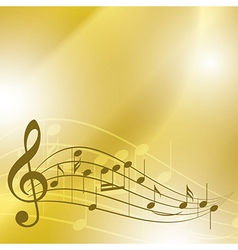 Light yellow music background with notes Vector Image
