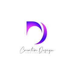 Creative d letter logo design with swoosh icon Vector Image