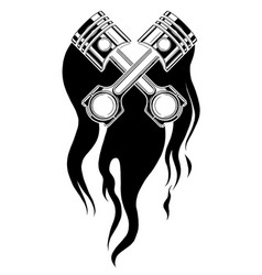 Piston on a fire background Royalty Free Vector Image