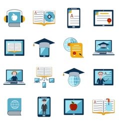 Online education sticker set Royalty Free Vector Image