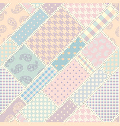Pink plaid patchwork background Royalty Free Vector Image