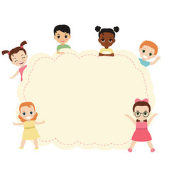 Group of happy children Royalty Free Vector Image