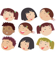 Children faces Royalty Free Vector Image - VectorStock