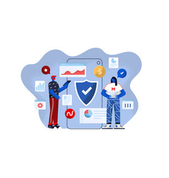 Cyber police officer and personal data protection Vector Image