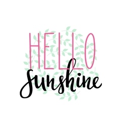 Hand drawn lettering hello summer Royalty Free Vector Image