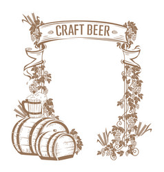 Beer frame with vintage elements Royalty Free Vector Image