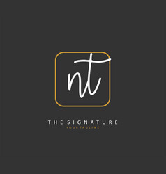 N t nt initial letter handwriting and signature Vector Image