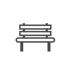 Wood bench in park one line drawing Royalty Free Vector