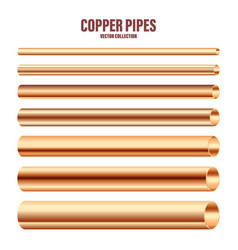 Copper pipes collection construction material Vector Image