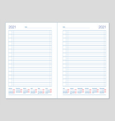 Calendar yearly planner template for 2021 Vector Image