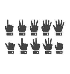 Cartoon counting hand with number gestures Vector Image