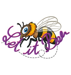 Simple flying bee on white Royalty Free Vector Image