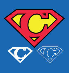 Superhero logo icon with letter v vec Royalty Free Vector