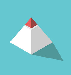 Isometric pyramid red top Royalty Free Vector Image