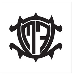 Mf logo with circle rounded negative space design Vector Image