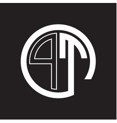 Pt logo monogram with wings arrow around design Vector Image