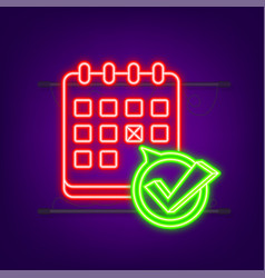 Neon valentine day icon set in line style Vector Image