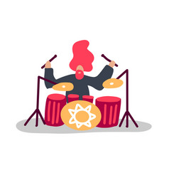 Musician ant playing drum Royalty Free Vector Image