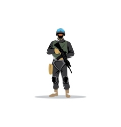 Commando man Police officer in uniform and face Vector Image