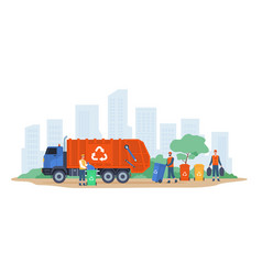 Cartoon garbage trucks Royalty Free Vector Image