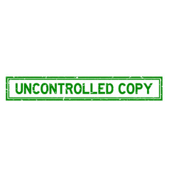 Grunge green uncontrolled copy word rubber seal Vector Image