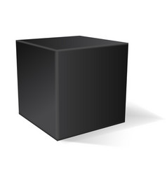 Black cube 3d geometric shape Royalty Free Vector Image