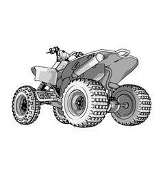 Quad bike atv drawing on a white background Vector Image