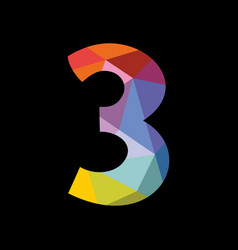 Flat number 3 isolated on white background Vector Image