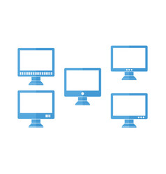 Line computer components icons Royalty Free Vector Image