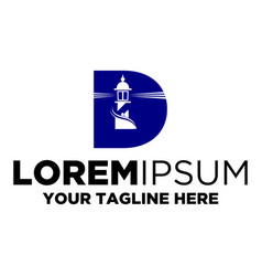 Letter d lighthouse Royalty Free Vector Image - VectorStock