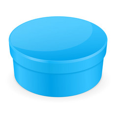 Round gift box white blank open and closed Vector Image