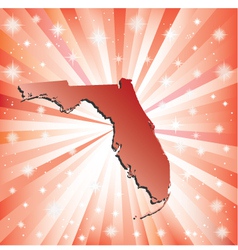 Florida fl state map shape with flag Royalty Free Vector