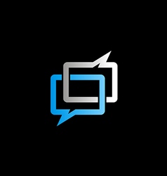 Talk logo square symbol icon design Royalty Free Vector