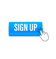 Blue sign up button in neon style business Vector Image