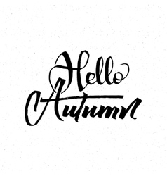 Hello october hand written ink lettering Vector Image
