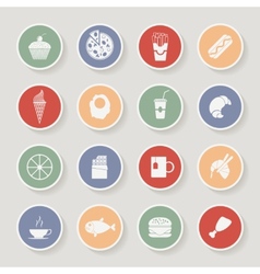 Food icons - flat style Royalty Free Vector Image