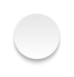 Empty white round plate on transparent background Vector Image