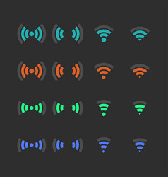 Flat line wifi wireless internet signal icon Vector Image