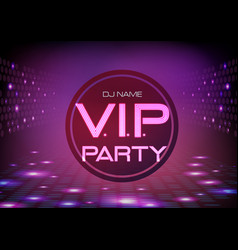 Neon sign vip party welcome Royalty Free Vector Image