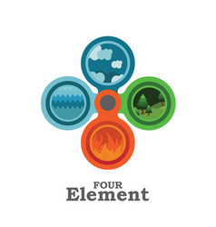 Paper cut four nature elements Royalty Free Vector Image