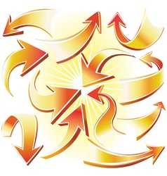 Set of red arrow icons Royalty Free Vector Image
