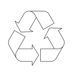 Black outline universal recycling symbol Vector Image